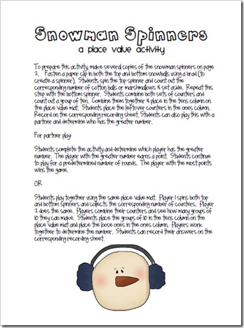 Place Value, MLK, and Snowmen! - Cara Carroll